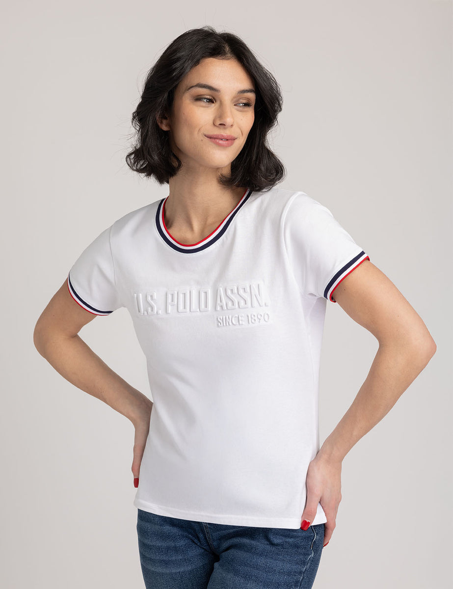 EMBOSSED SIGNATURE STRIPE RINGER T-SHIRT– U.S. Polo Assn.