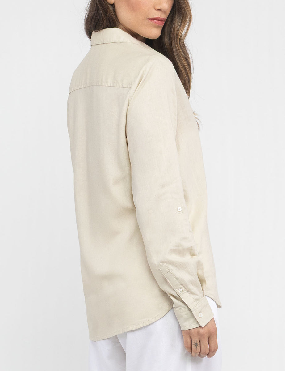 WATER FLORAL LINEN ROLL SLEEVE SHIRT– U.S. Polo Assn.