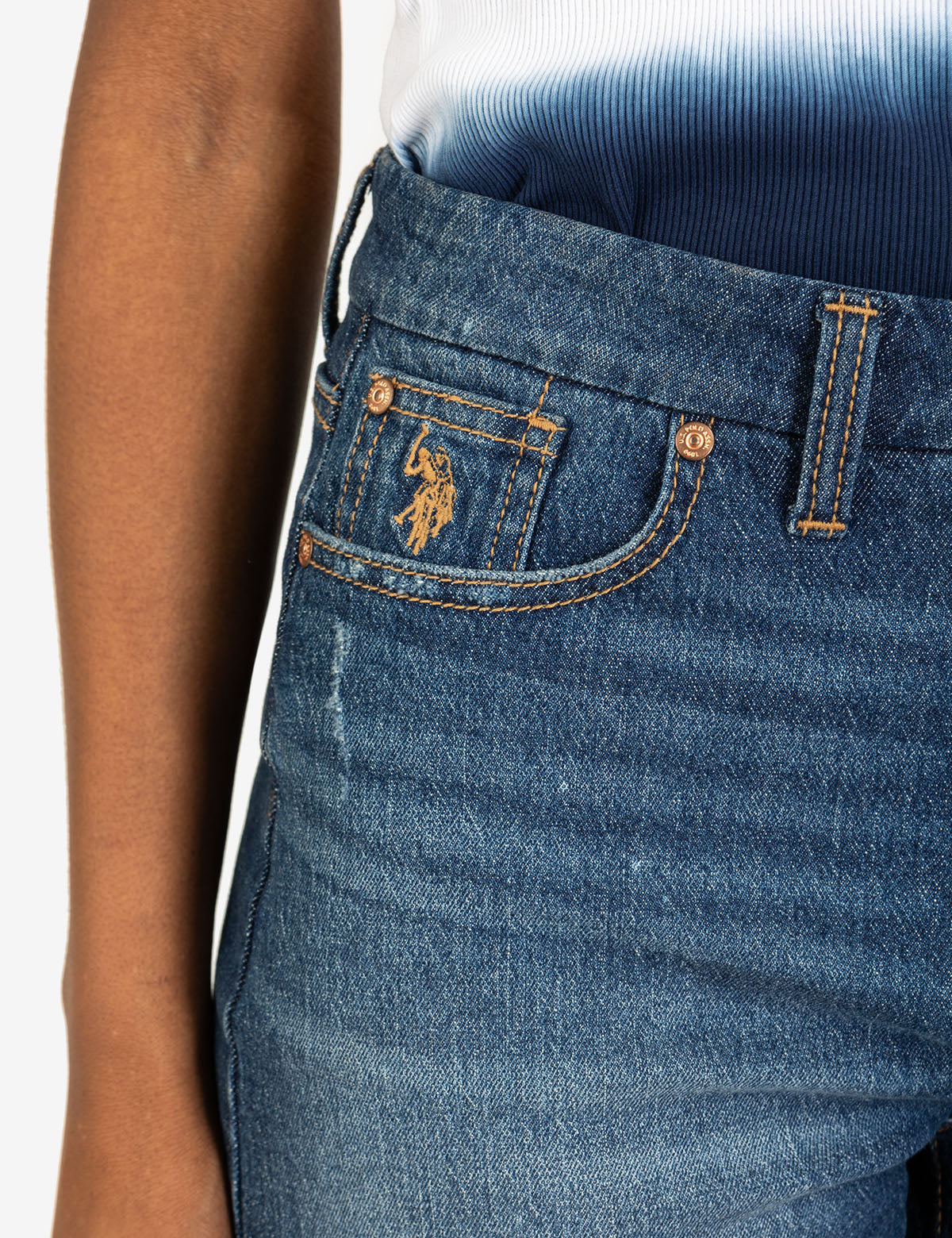 HIGH RISE CURVY SHORT WITH RAW HEM– U.S. Polo Assn.