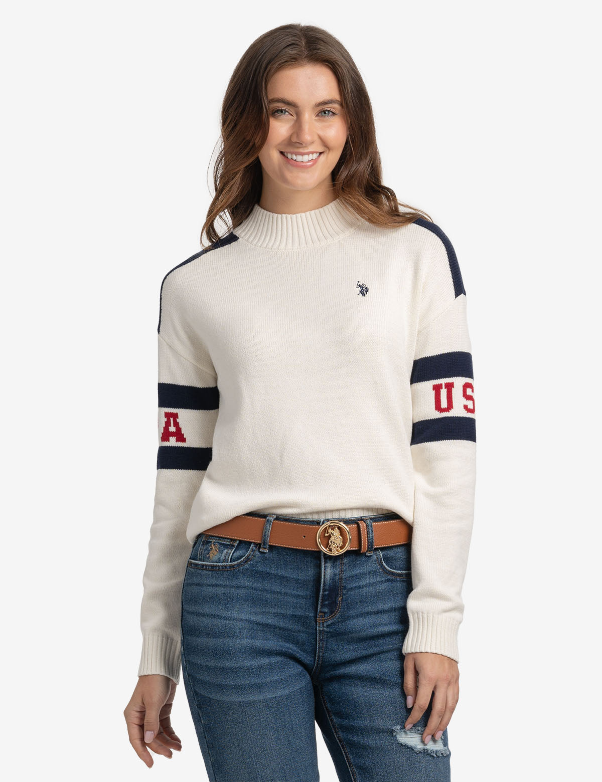 USPA FOOTBALL MOCK NECK SWEATER– U.S. Polo Assn.