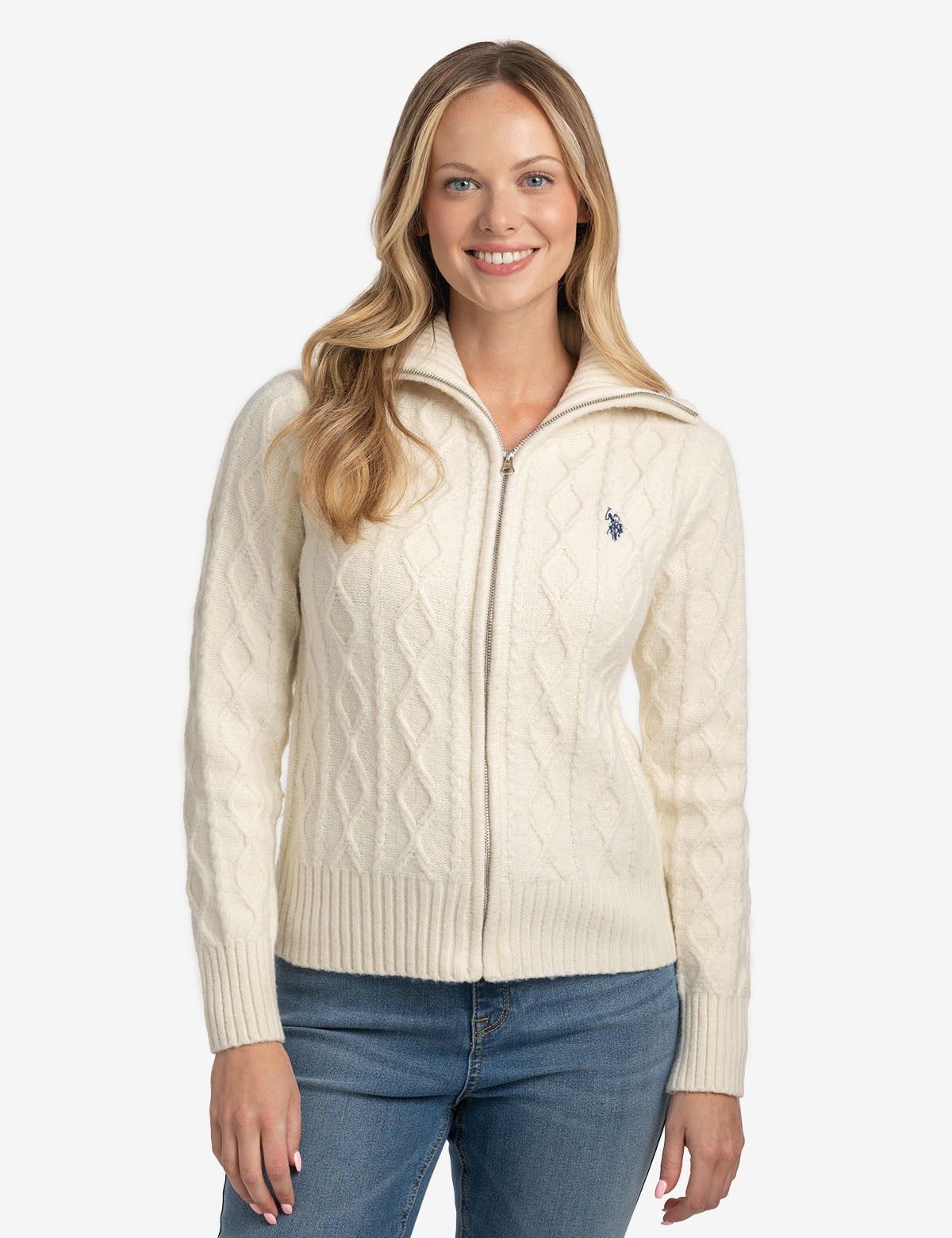 FULL ZIP CABLE SWEATER– U.S. Polo Assn.