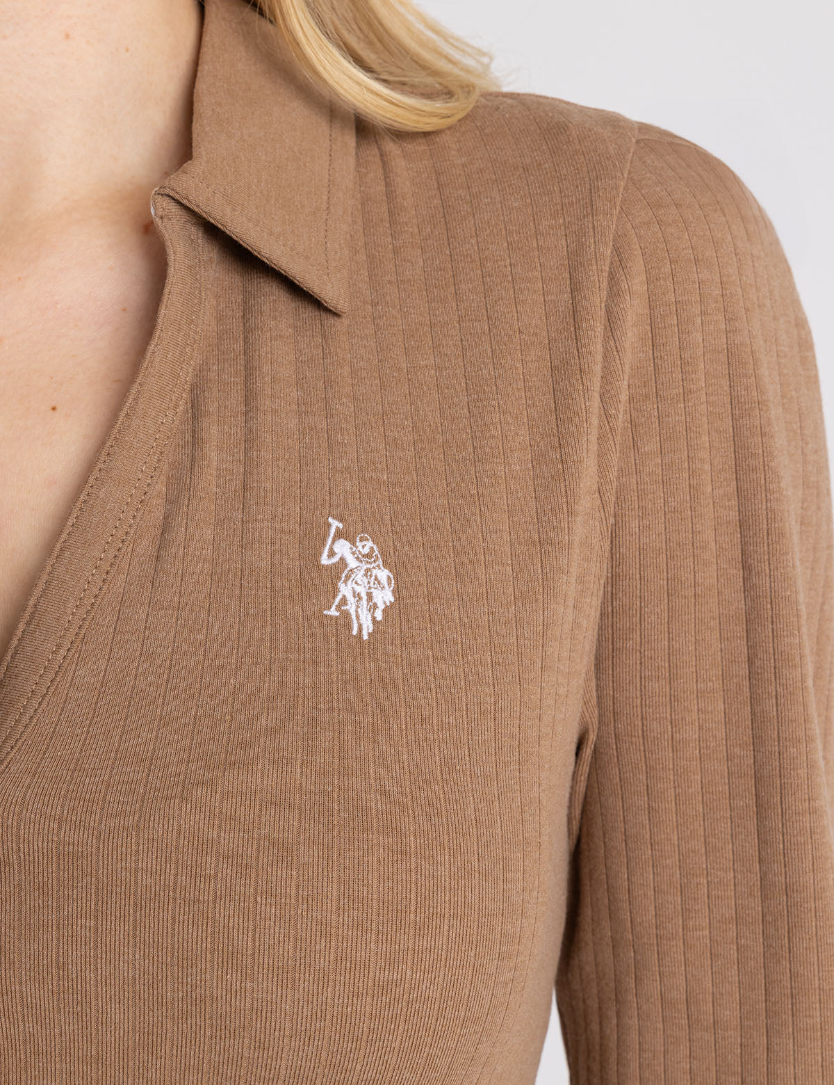 SPLIT NECK LONG SLEEVE RIB POLO SHIRT– U.S. Polo Assn.