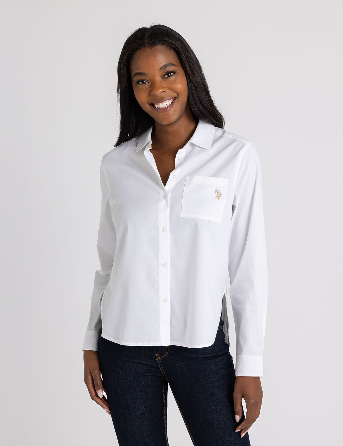 LONG SLEEVE RELAXED POPLIN SHIRT– U.S. Polo Assn.