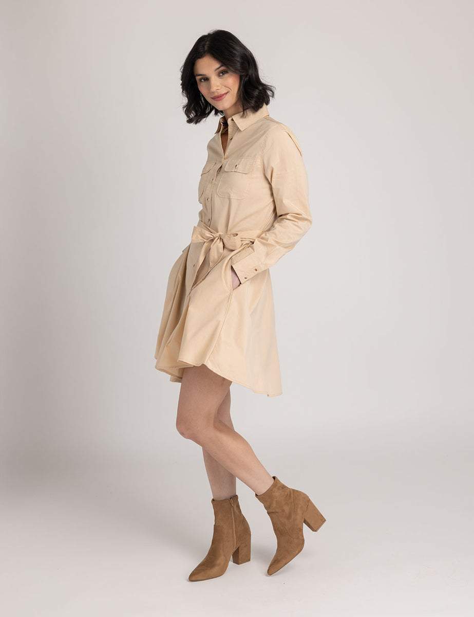 FIT AND FLARE POPLIN DRESS– U.S. Polo Assn.