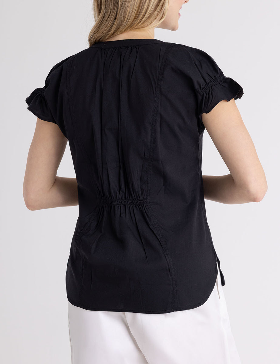 SPLIT NECK FLUTTER SLEEVE POPOVER TOP– U.S. Polo Assn.