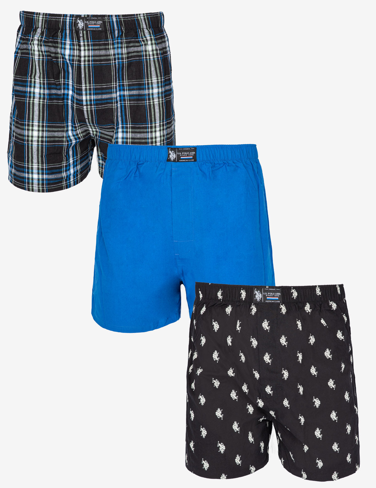 3 PACK WOVEN BOXERS– U.S. Polo Assn.
