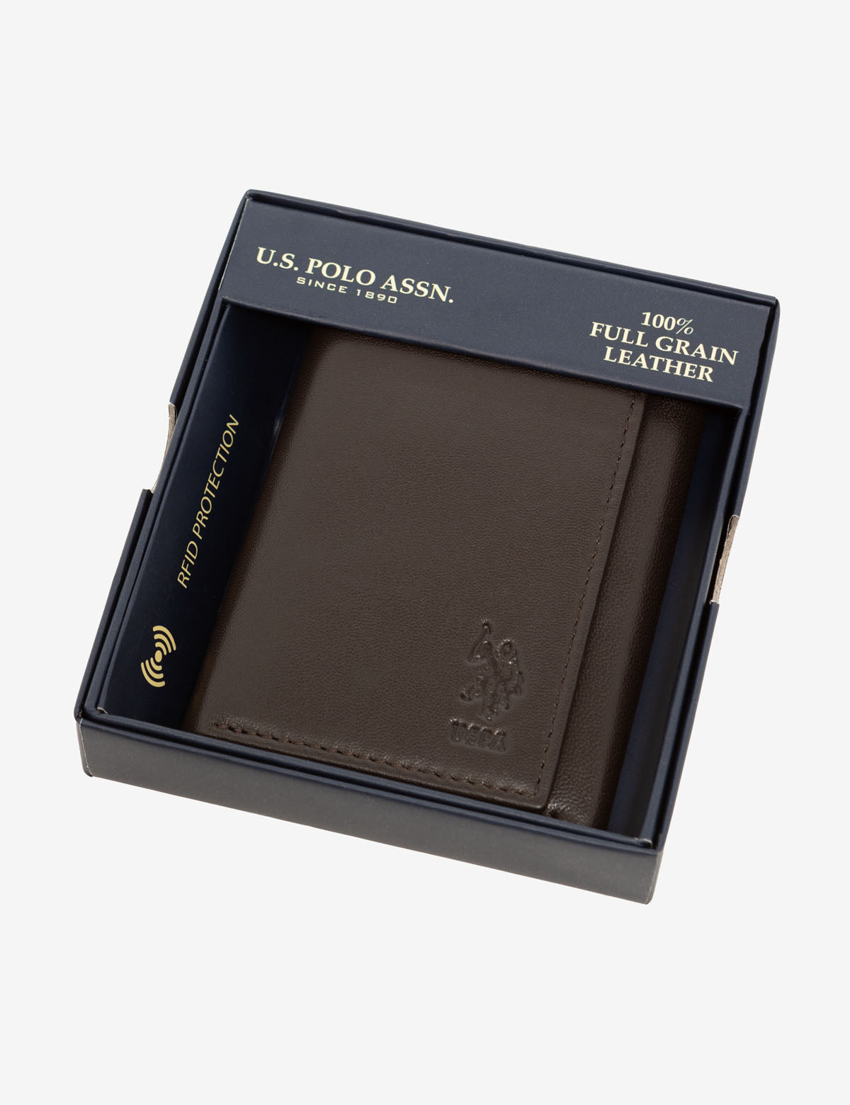 MENS LEATHER TRIFOLD WALLET– U.S. Polo Assn.