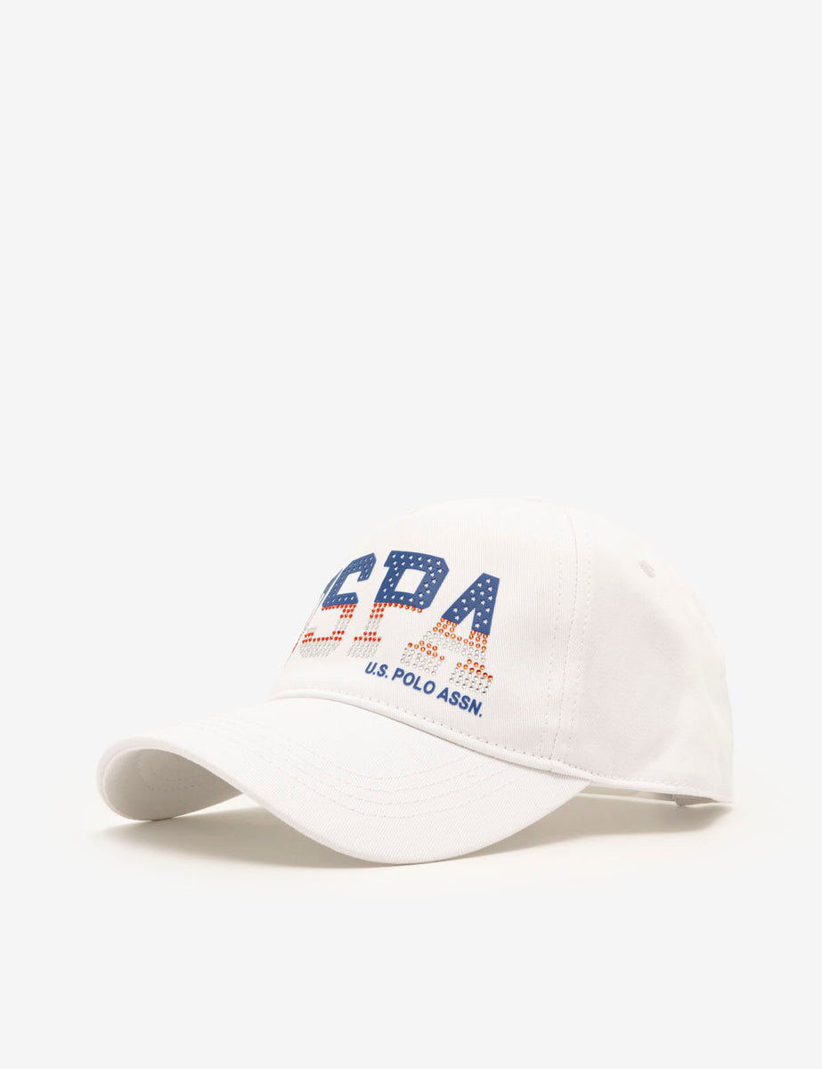 WOMENS RED WHITE AND BLUE USPA RHINESTONE HAT– U.S. Polo Assn.