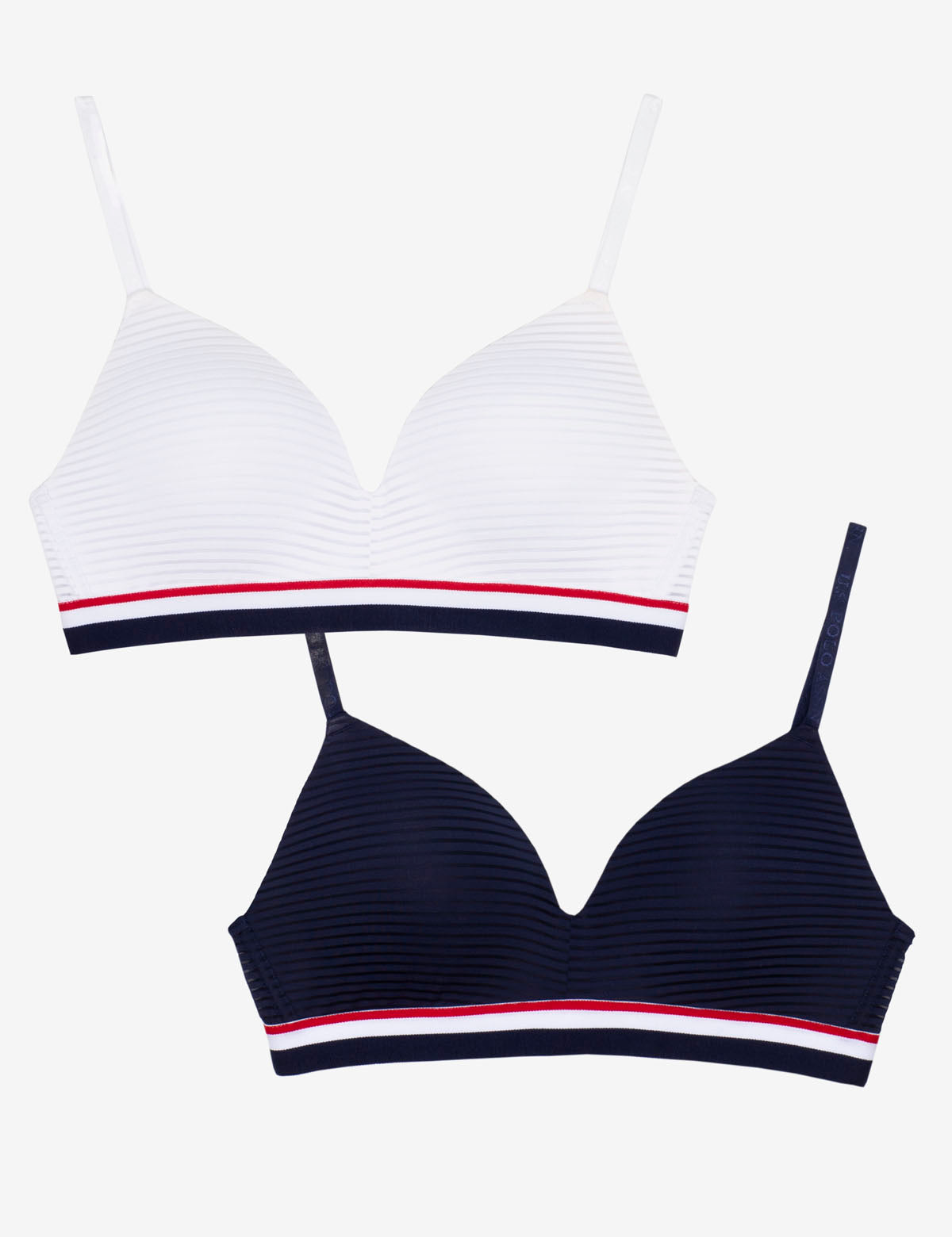2PK SIG STRIPE MICROFIBER MOLDED CUP BRAS– U.S. Polo Assn.