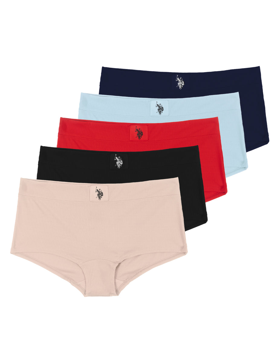 5PK RIBBED MICROFIBER BOYSHORTS– U.S. Polo Assn.