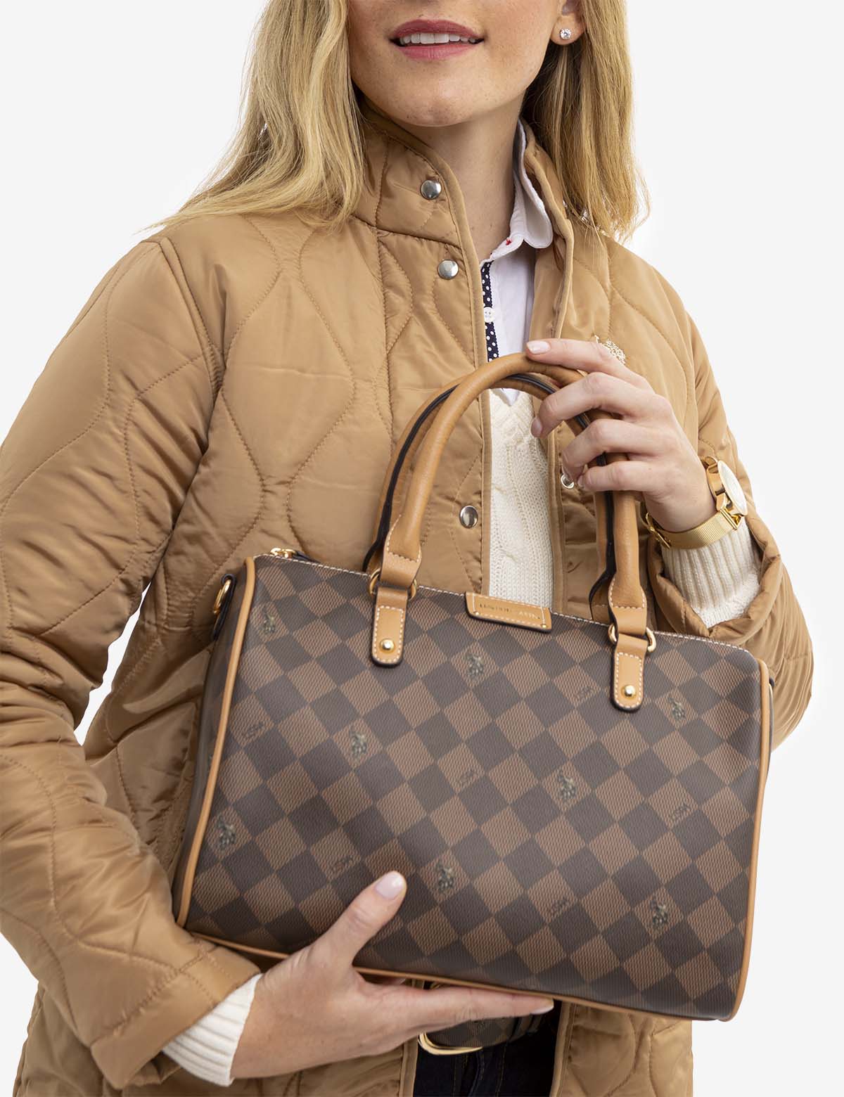 DIAMOND SIGNATURE SWIFTY SATCHEL BAG– U.S. Polo Assn.