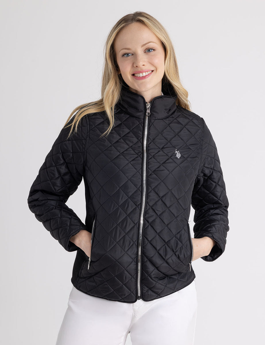 QUILTED SIDE KNIT MOTO JACKET– U.S. Polo Assn.