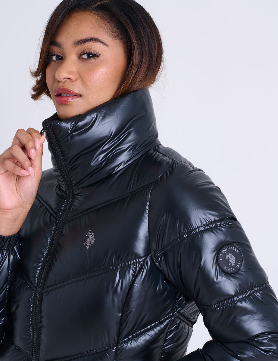 SHINY CHEVRON QUILTED PUFFER JACKET– U.S. Polo Assn.