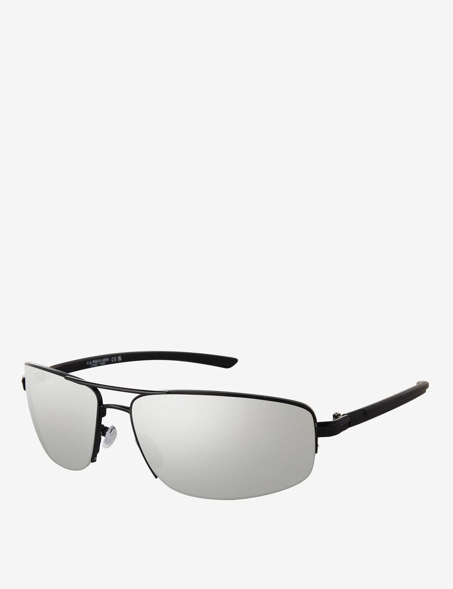MEN'S METAL RECTANGULAR WRAP SUNGLASSES– U.S. Polo Assn.