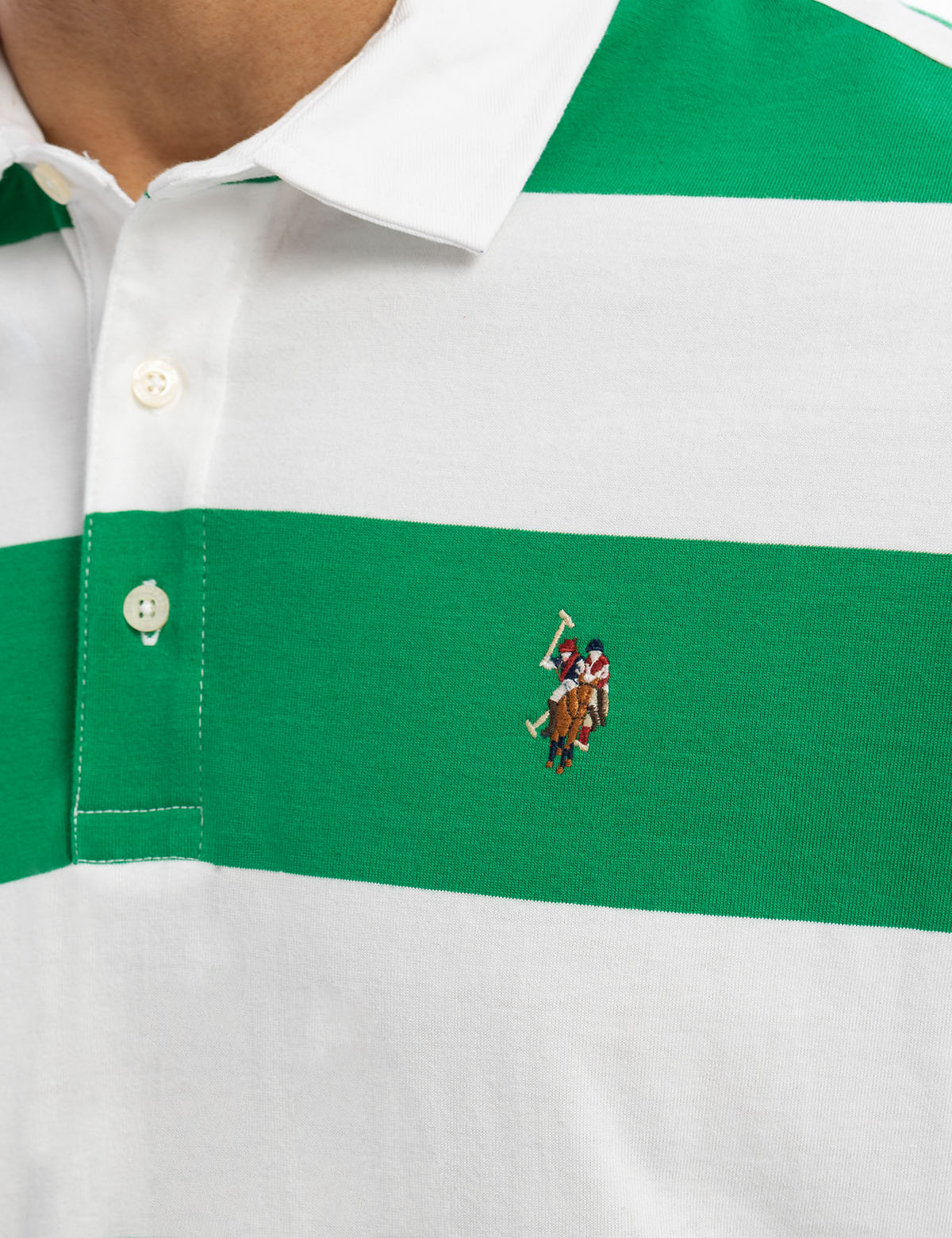 TWILL COLLAR RUGBY STRIPE JERSEY POLO SHIRT– U.S. Polo Assn.