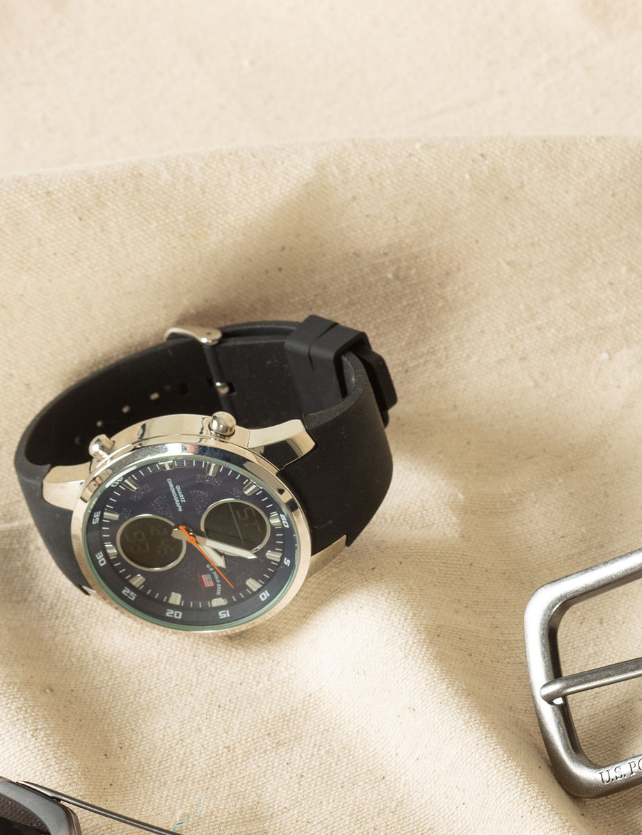 MEN'S RUBBER STRAP ANA DIGI BRACELET WATCH– U.S. Polo Assn.
