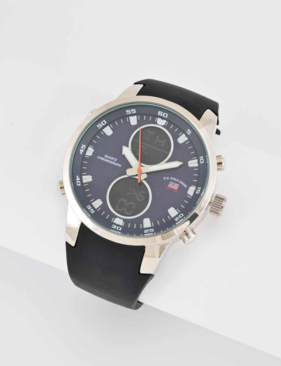MEN'S RUBBER STRAP ANA DIGI BRACELET WATCH– U.S. Polo Assn.
