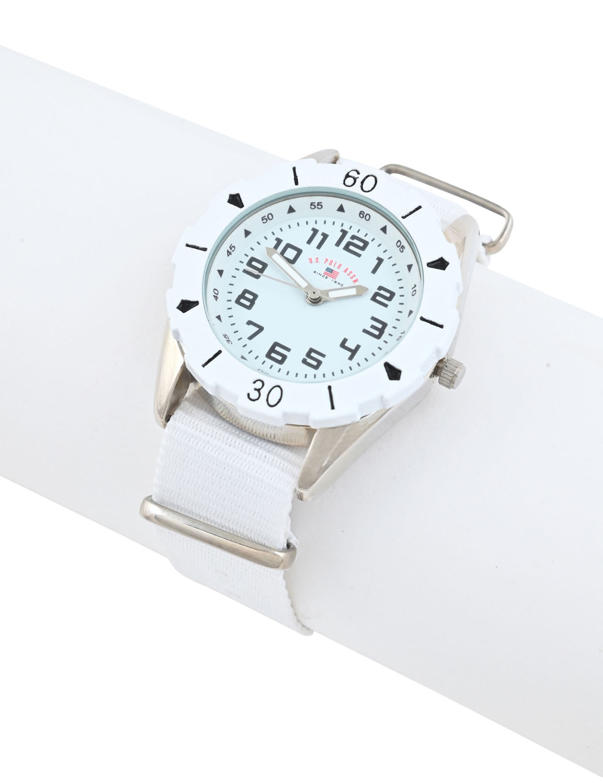 USPA JUNIOR WHITE NYLON STRAP WATCH– U.S. Polo Assn.