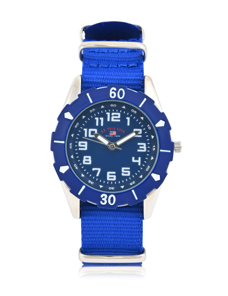 USPA JUNIOR BLUE NYLON STRAP WATCH– U.S. Polo Assn.