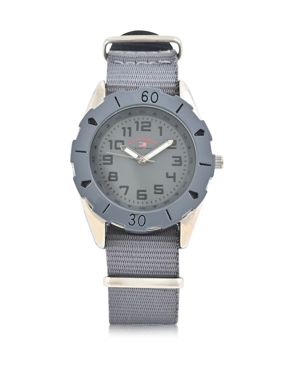 USPA JUNIOR GREY NYLON STRAP WATCH– U.S. Polo Assn.