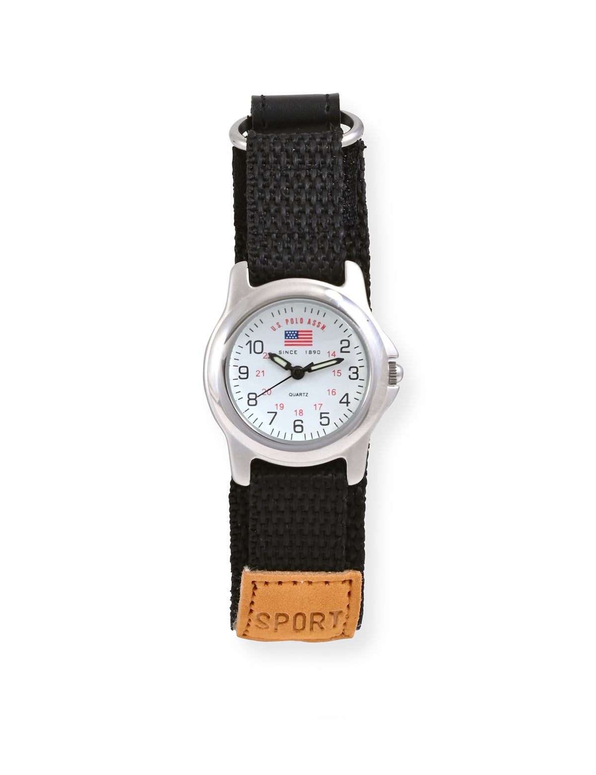 USPA JUNIOR BLACK NYLON FASTWRAP WATCH– U.S. Polo Assn.