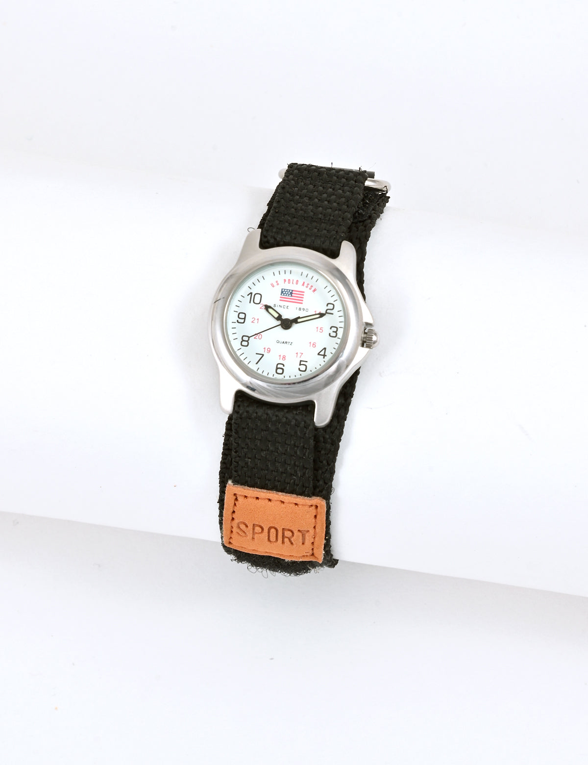 USPA JUNIOR BLACK NYLON FASTWRAP WATCH– U.S. Polo Assn.