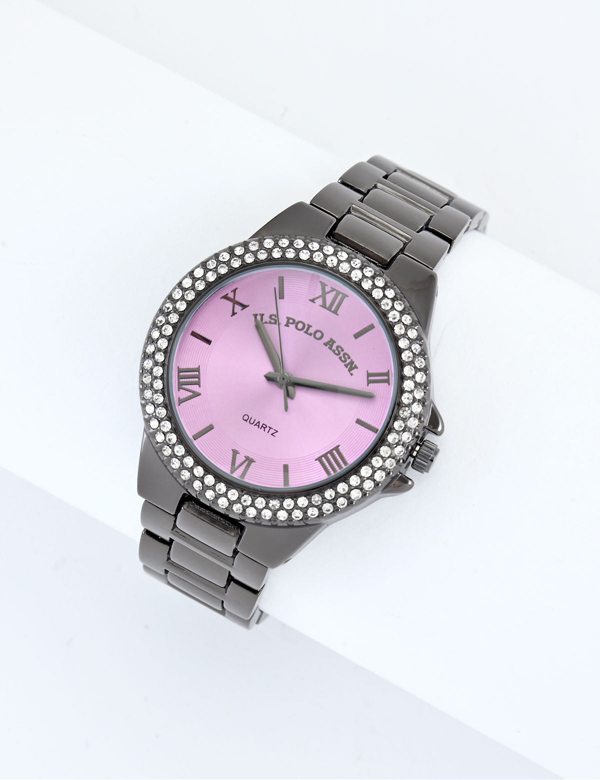 LADIES GUNMETAL EMBELLISHED WATCH– U.S. Polo Assn.