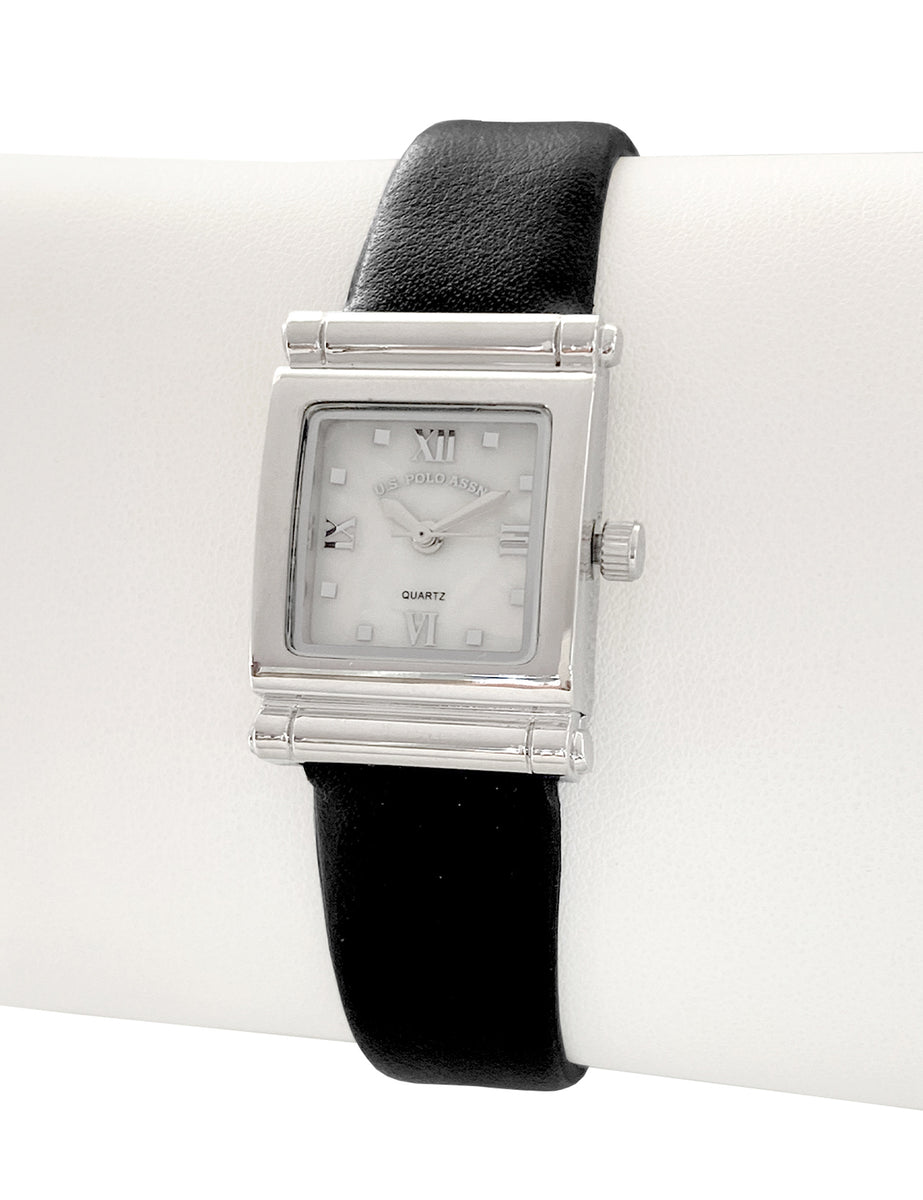 LADIES BLACK STRAP SQUARE FACE WATCH– U.S. Polo Assn.