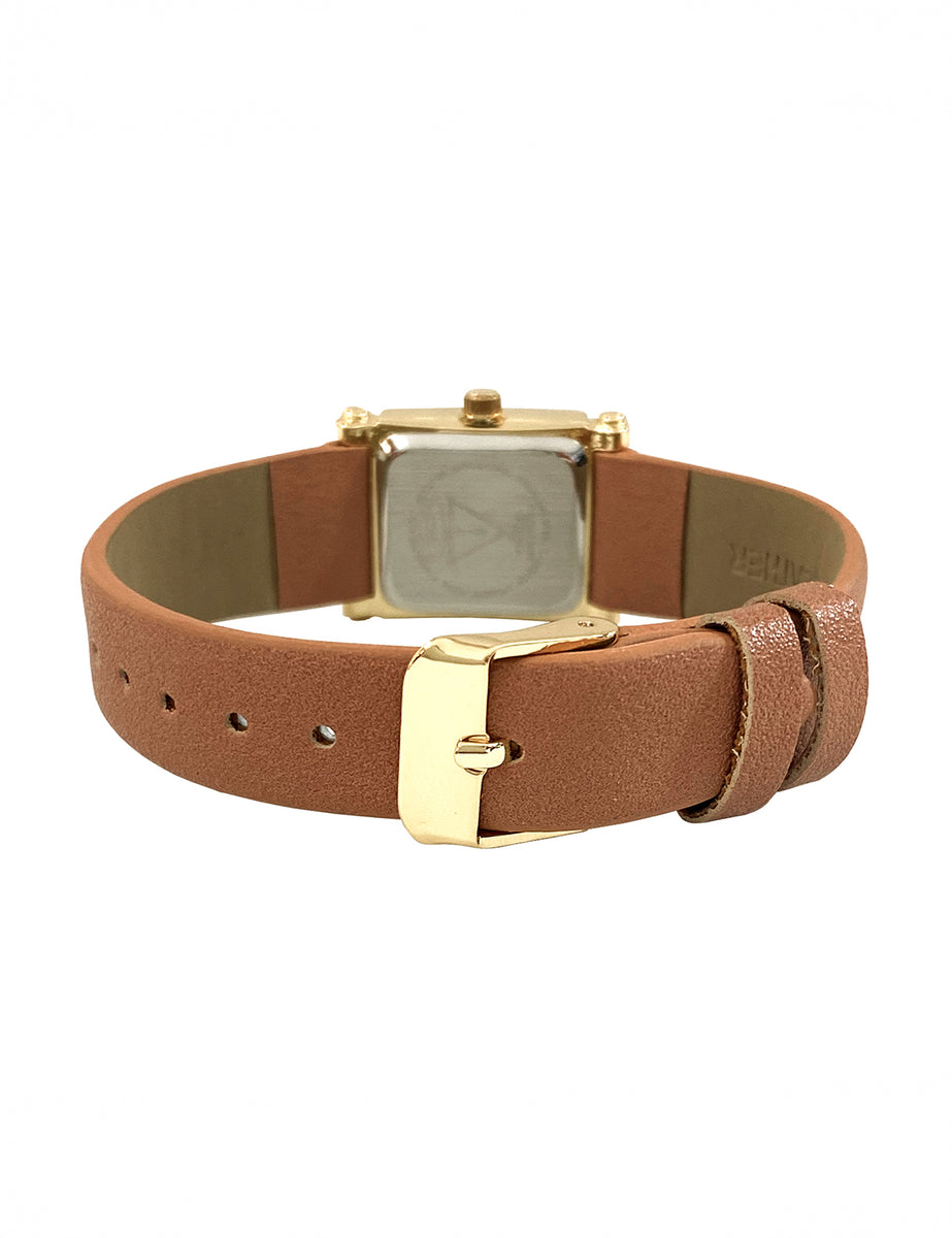 LADIES BROWN STRAP SQUARE FACE WATCH– U.S. Polo Assn.