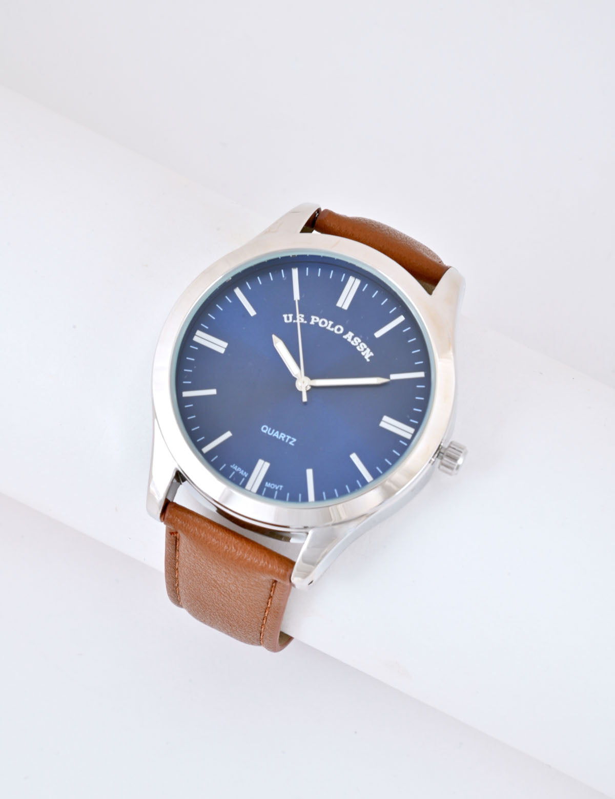 MEN'S BROWN STRAP WITH BLUE DIAL ANALOG WATCH– U.S. Polo Assn.