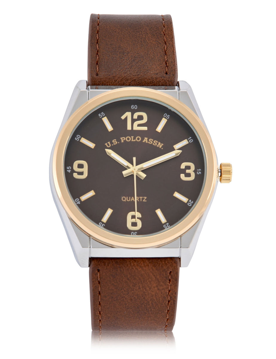 MENS CLASSIC BROWN STRAP WATCH– U.S. Polo Assn.