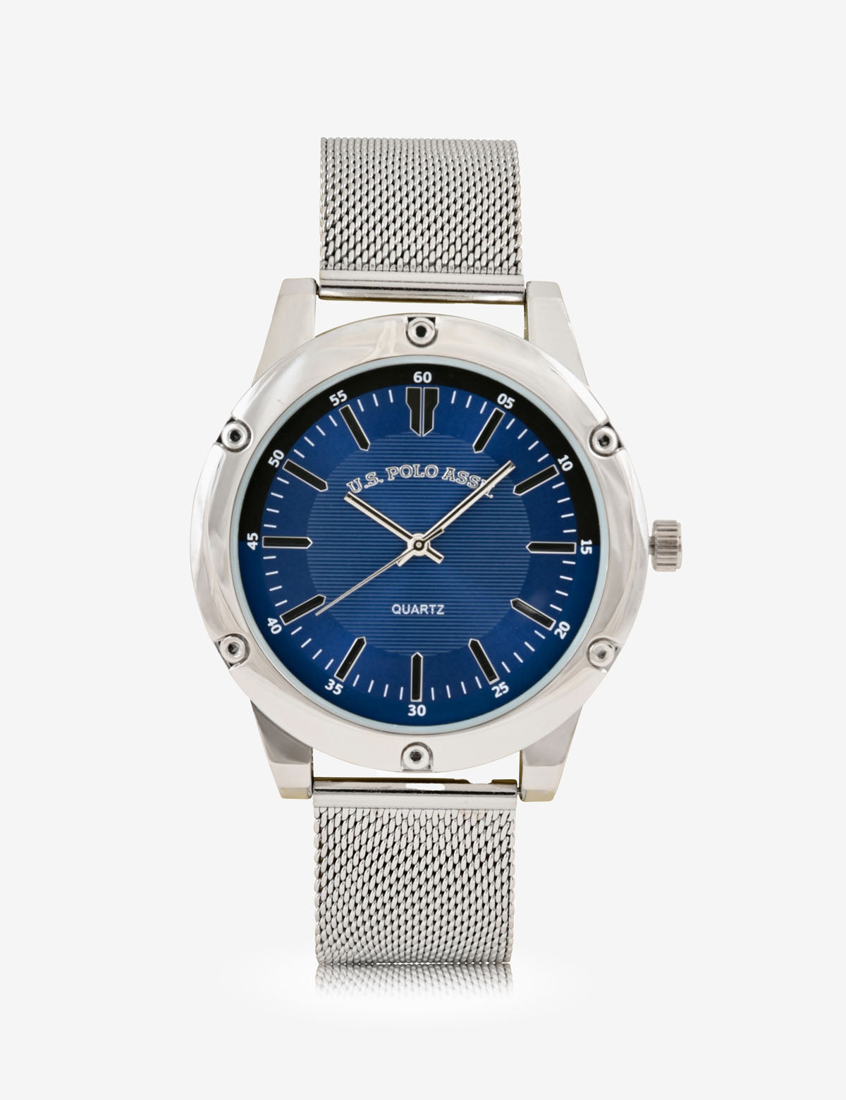 MEN'S MESH BRACELET AND BLUE DIAL ANALOG WATCH– U.S. Polo Assn.
