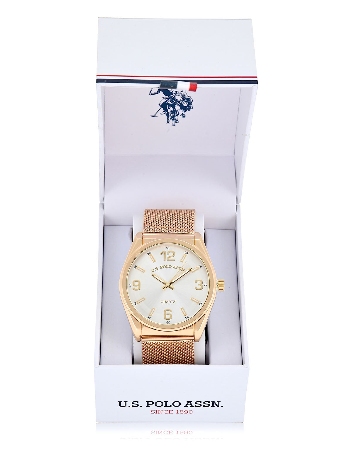 MENS GOLD MESH STRAP WATCH– U.S. Polo Assn.