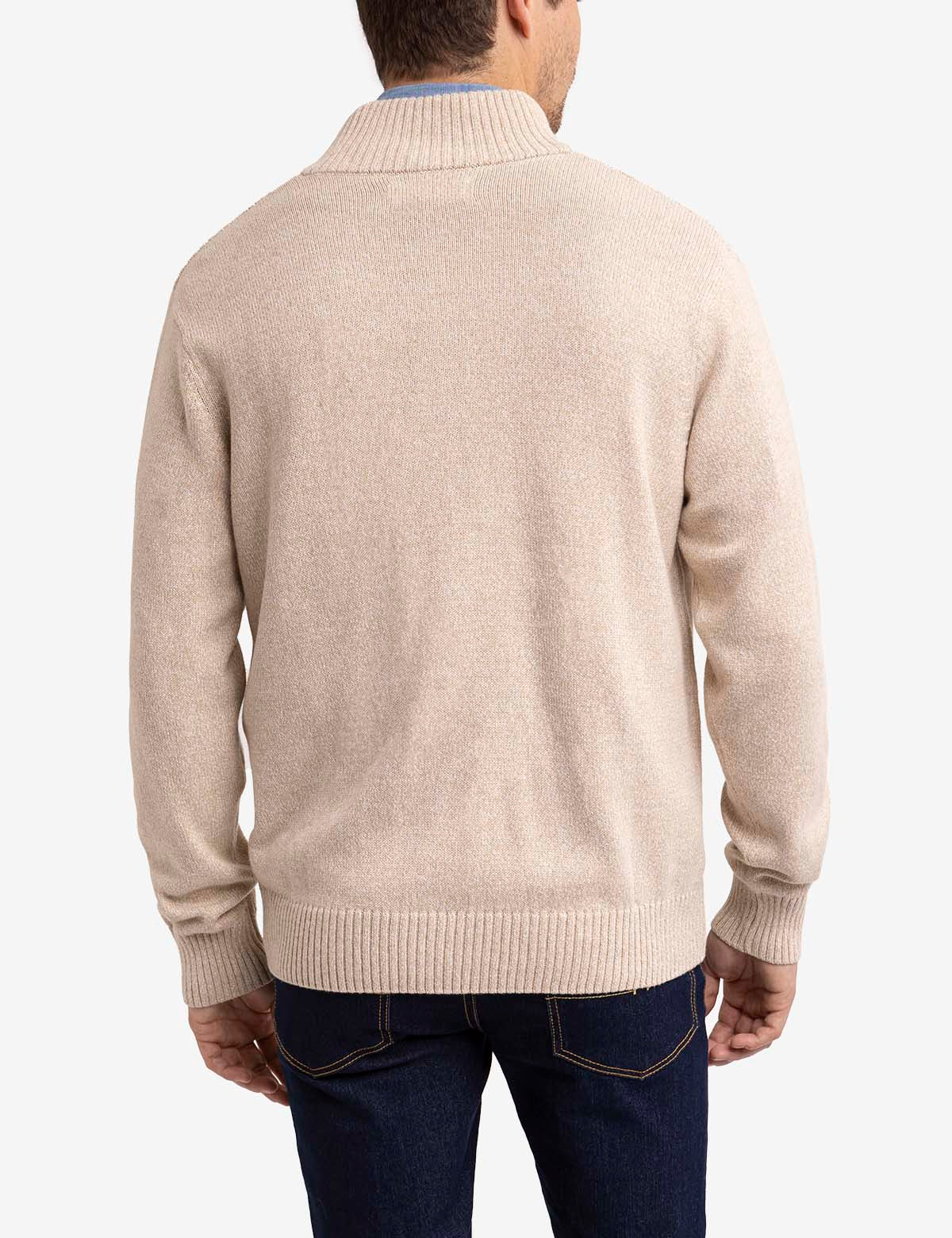 TEXTURED YOKE FULL ZIP SWEATER– U.S. Polo Assn.