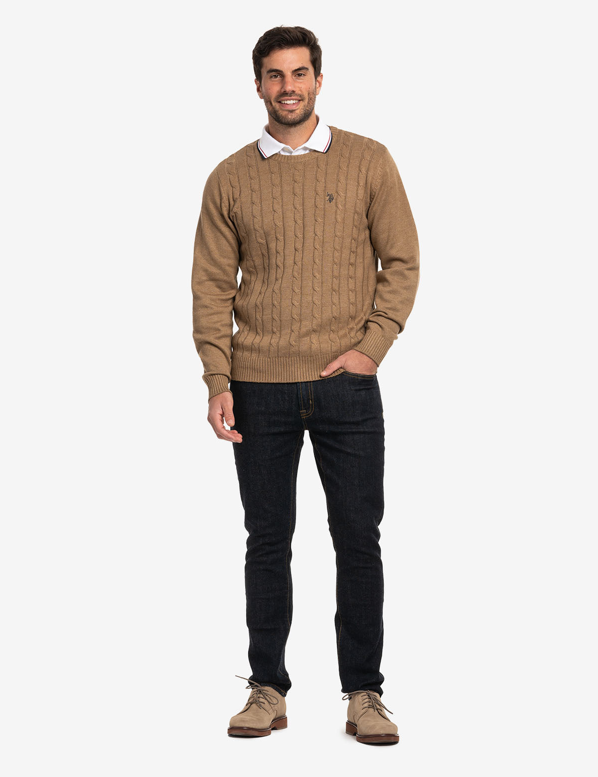 CABLE CREW NECK SWEATER– U.S. Polo Assn.