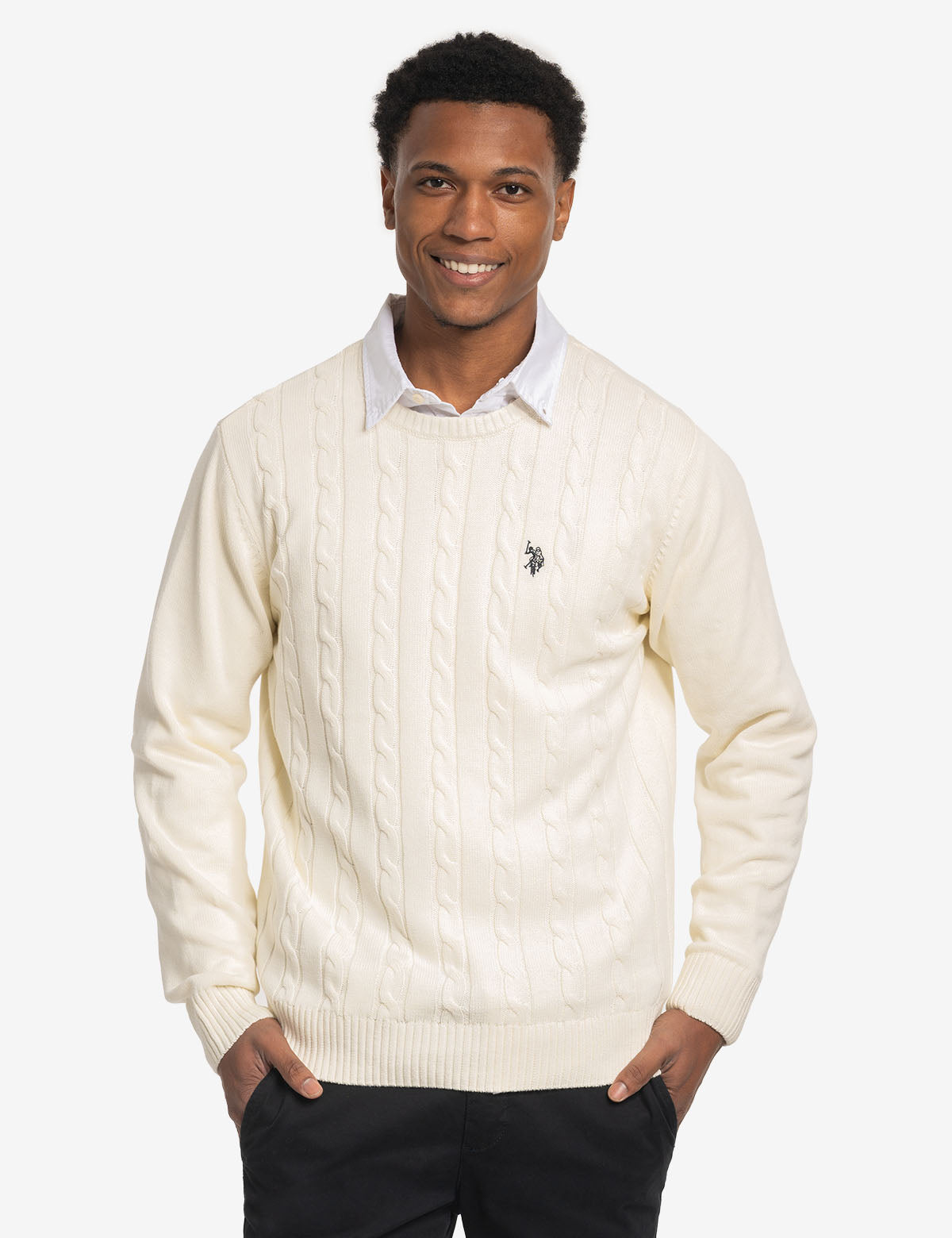 CABLE CREW NECK SWEATER– U.S. Polo Assn.