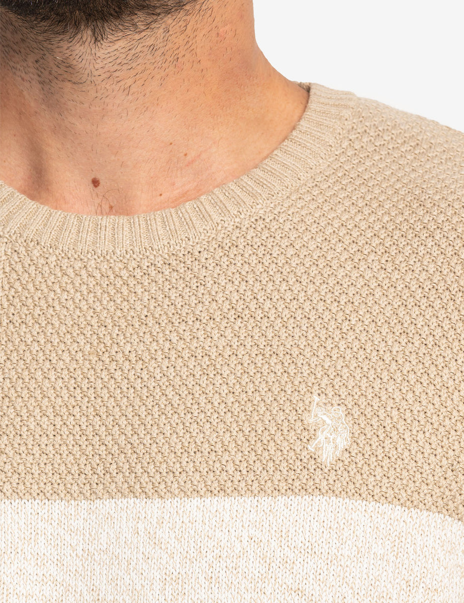 PATCHWORK CREW NECK SWEATER– U.S. Polo Assn.