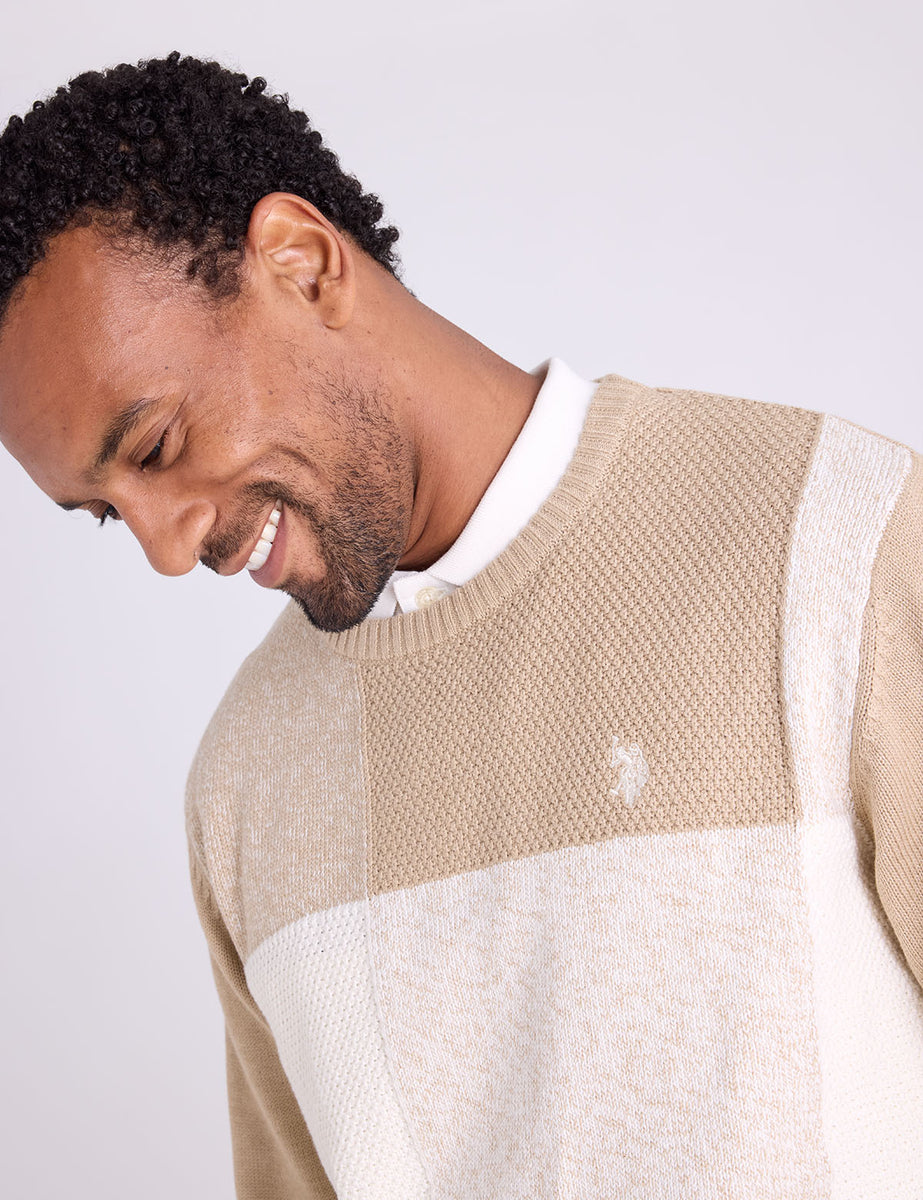 PATCHWORK CREW NECK SWEATER– U.S. Polo Assn.