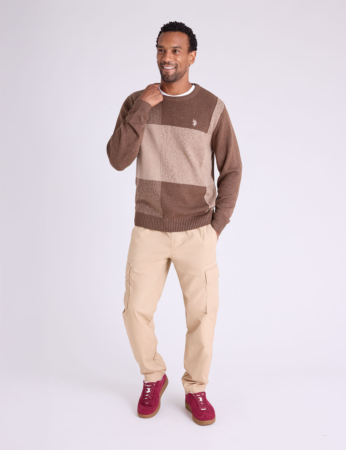 PATCHWORK CREW NECK SWEATER– U.S. Polo Assn.