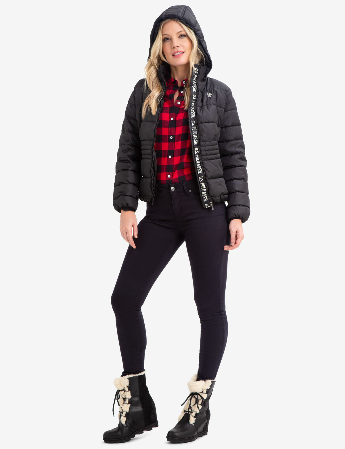 USPA PUFFER JACKET WITH LOGO TAPING– U.S. Polo Assn.