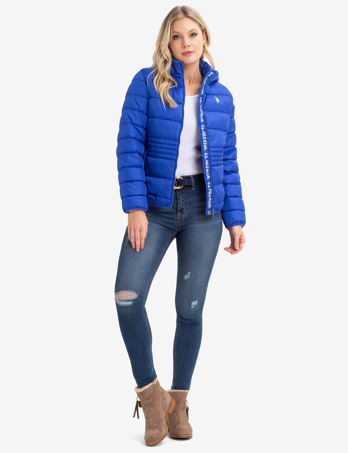 USPA PUFFER JACKET WITH LOGO TAPING– U.S. Polo Assn.