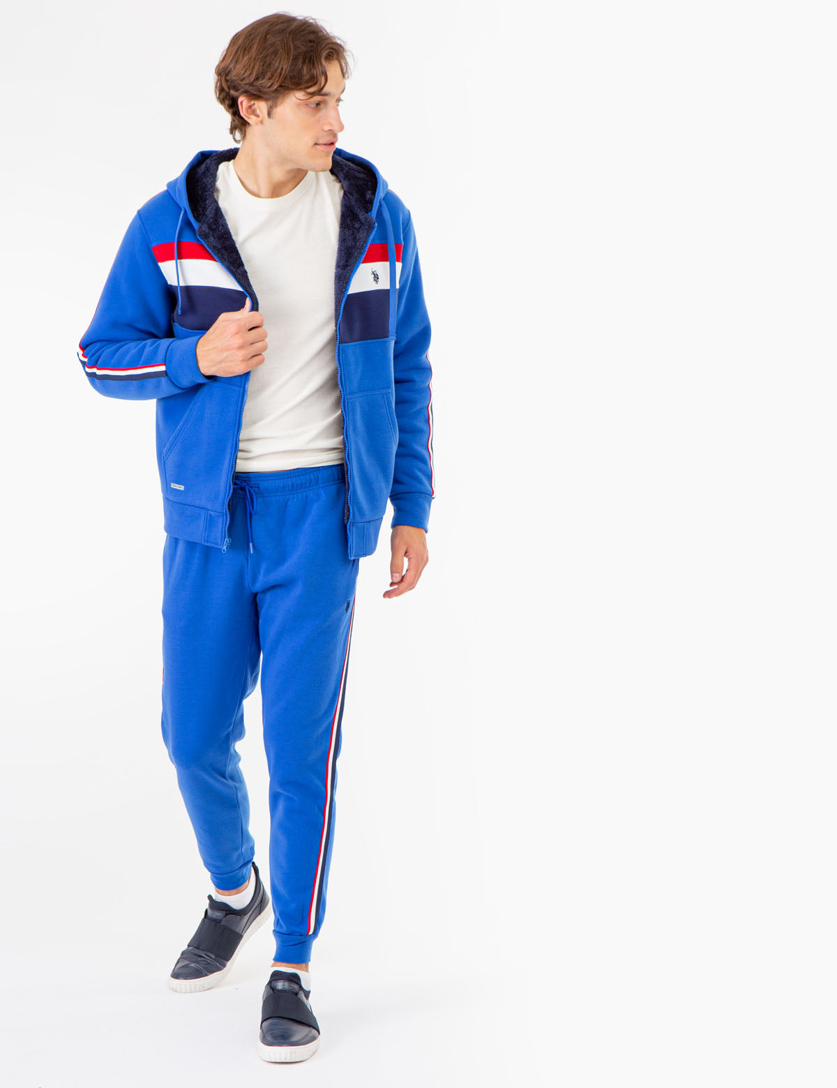 SIGNATURE STRIPE COLORBLOCK SHERPA HOODIE– U.S. Polo Assn.