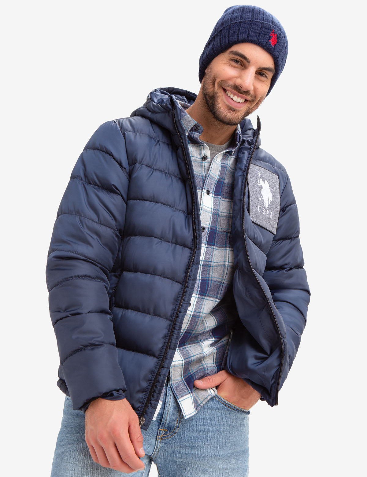 USPA FELT PATCH PUFFER COAT– U.S. Polo Assn.