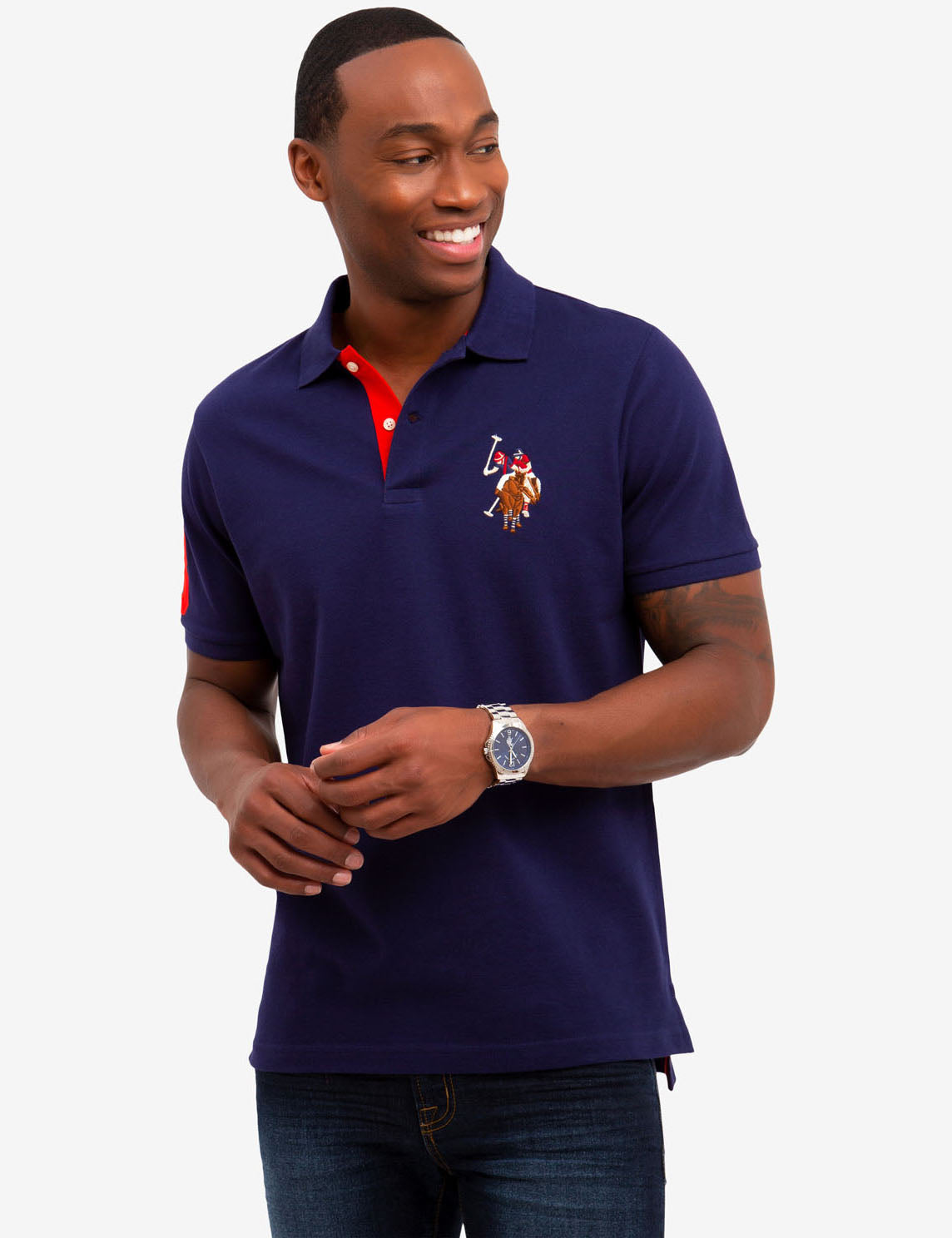 MULTI COLOR BIG LOGO SOLID POLO SHIRT– U.S. Polo Assn.