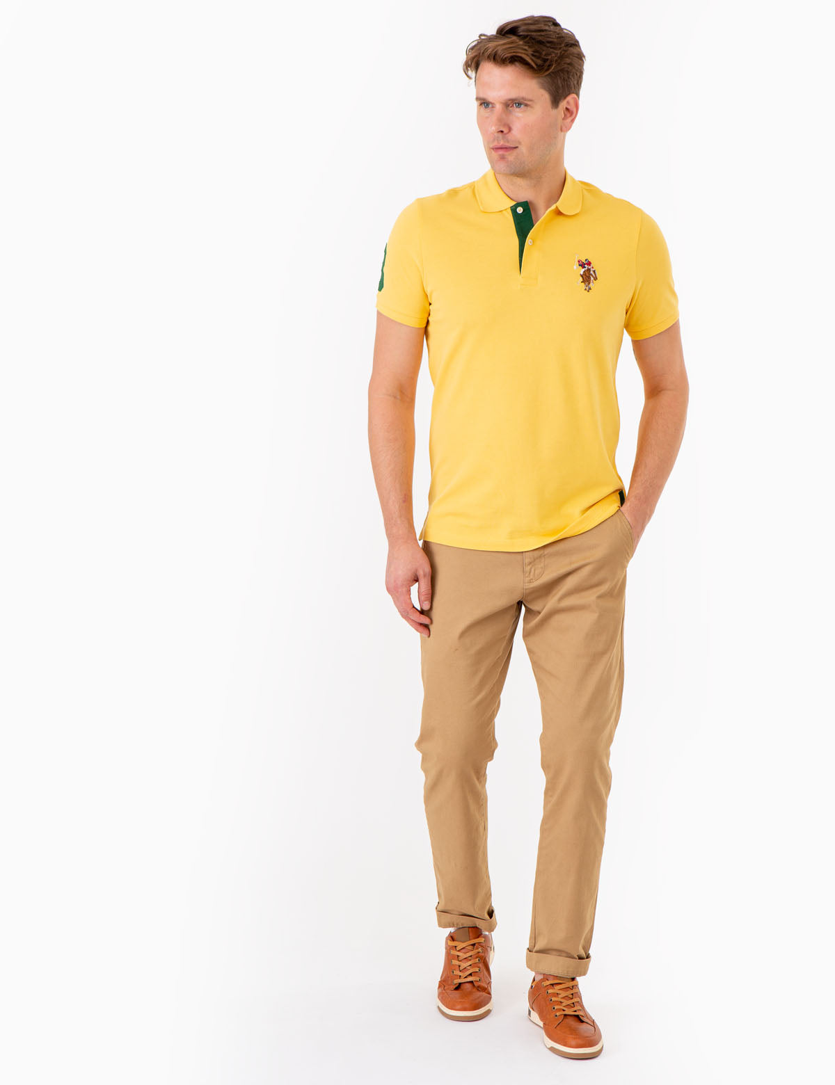MULTI COLOR BIG LOGO SOLID POLO SHIRT– U.S. Polo Assn.