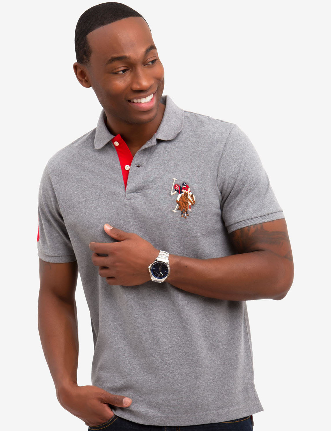 MULTI COLOR BIG LOGO SOLID POLO SHIRT– U.S. Polo Assn.