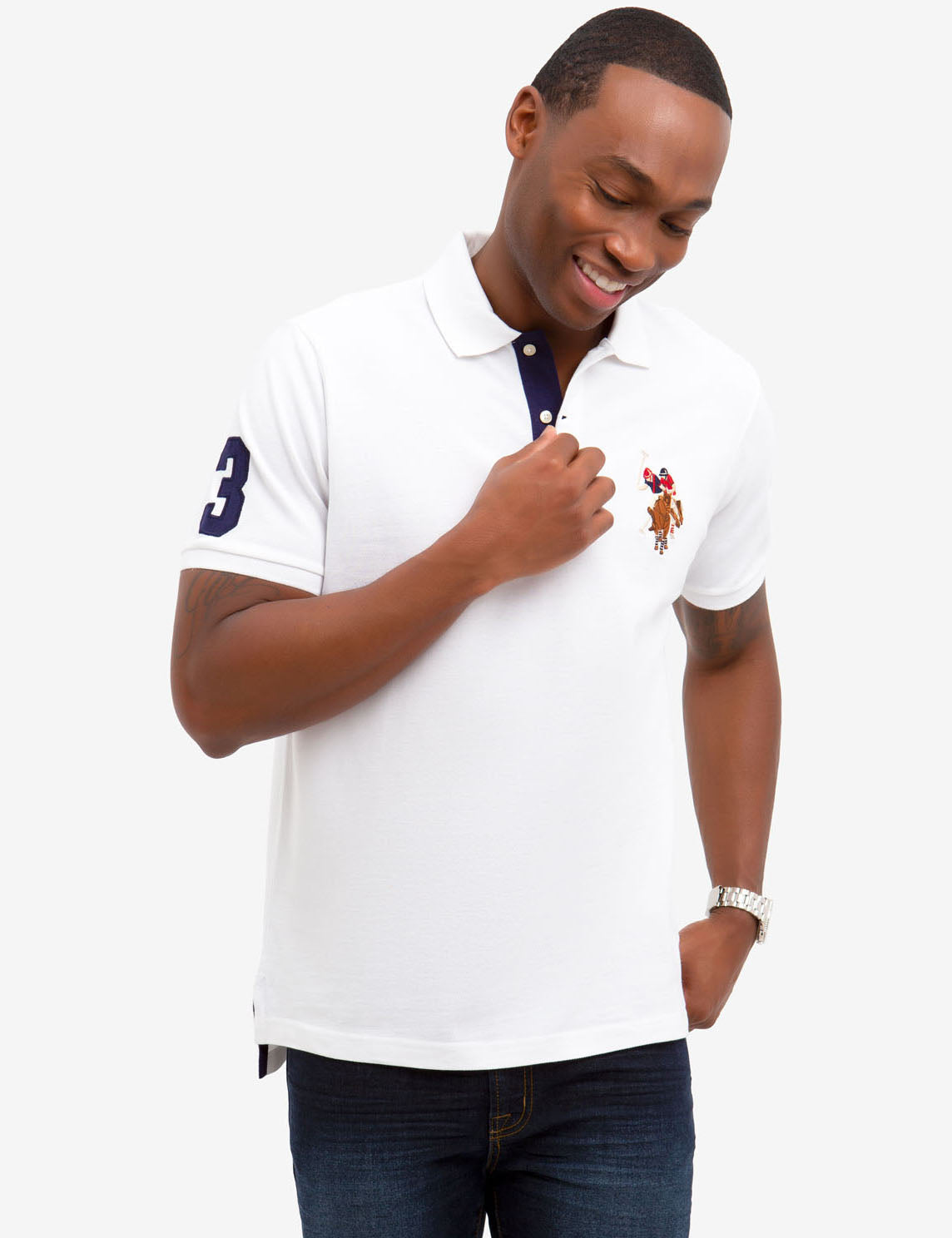 MULTI COLOR BIG LOGO SOLID POLO SHIRT– U.S. Polo Assn.