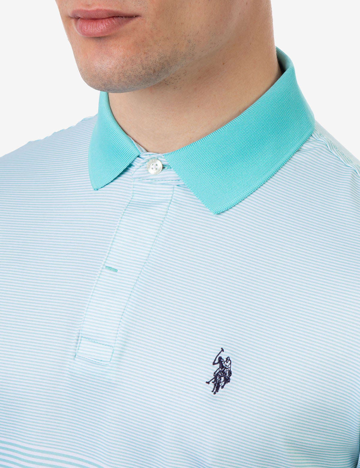 COLORBLOCK PRINTED JERSEY POLO SHIRT– U.S. Polo Assn.