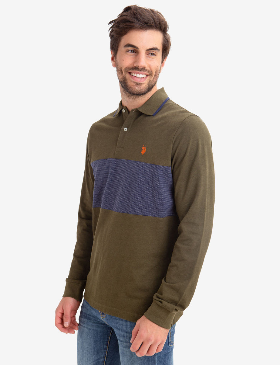 CHEST COLORBLOCK LONG SLEEVE POLO SHIRT– U.S. Polo Assn.