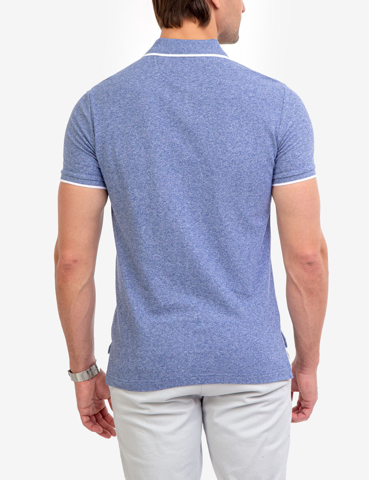 MARLED YARN POLO SHIRT WITH EMBROIDERED CREST– U.S. Polo Assn.